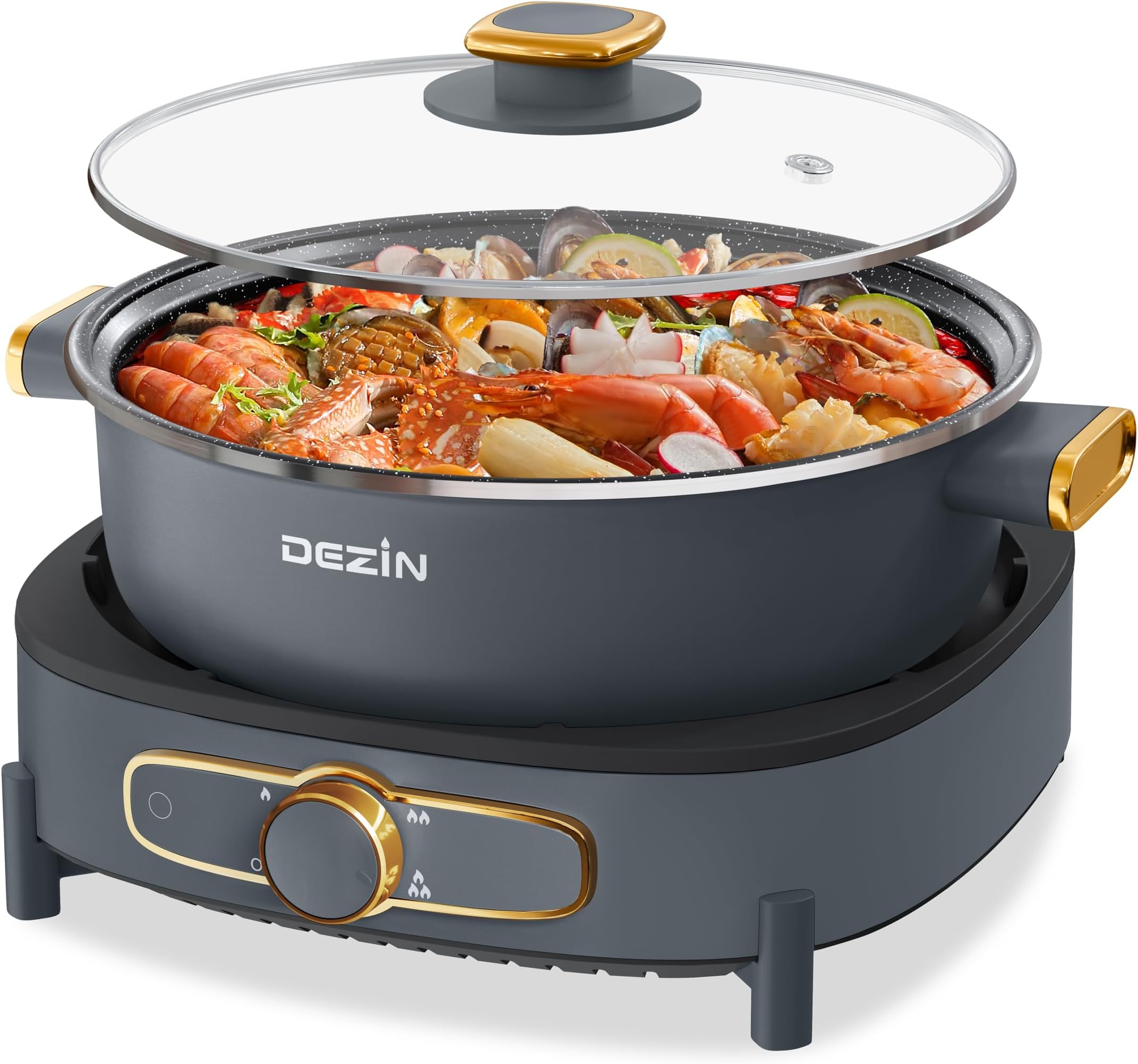 Amazon.com: Food Party Electric Hot Pot Skillet Hotpot Pot Electric ...
