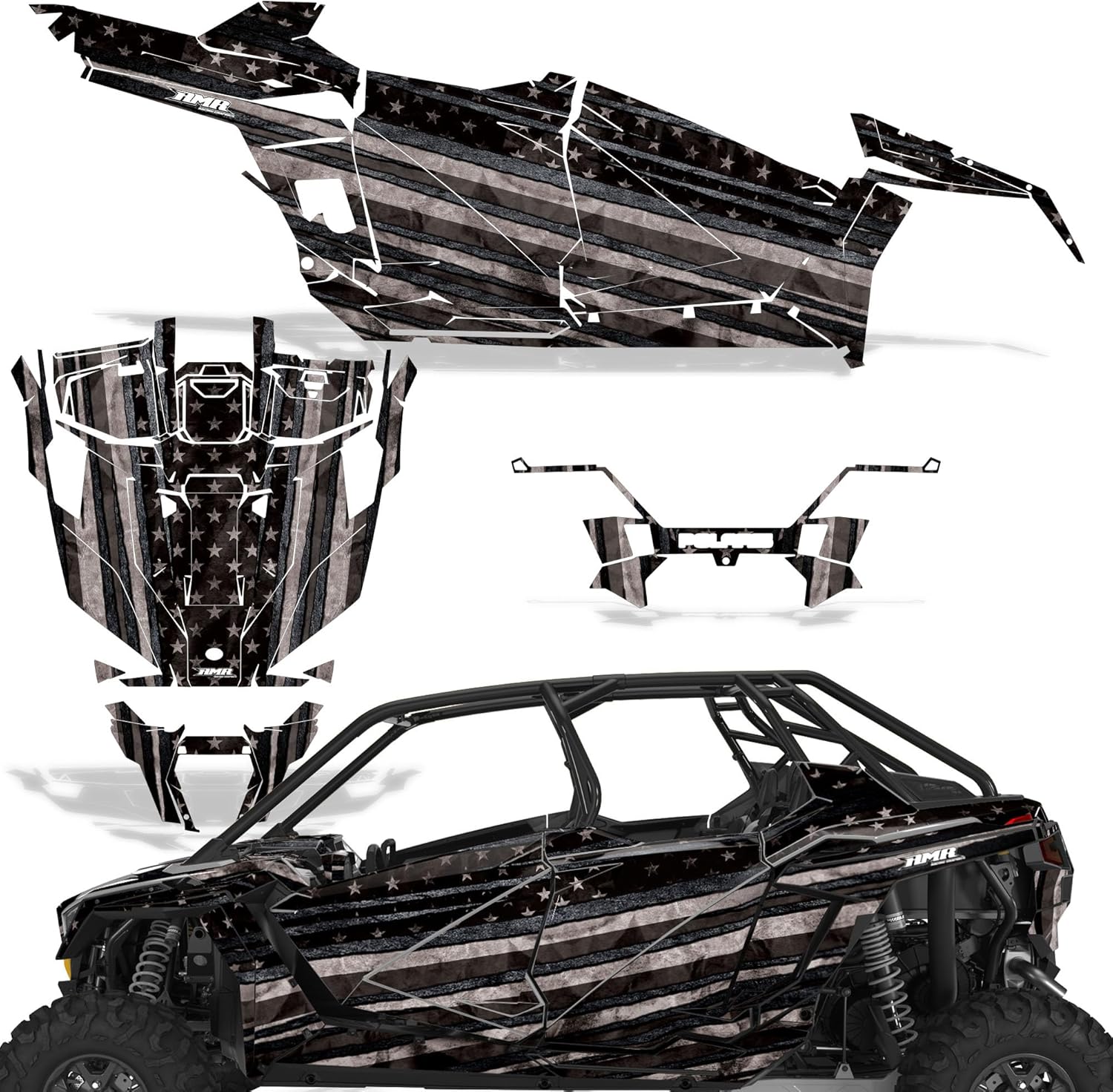 Amazon.com: AMR Racing UTV Graphics Kit: SXS Stickers for Polaris RZR ...