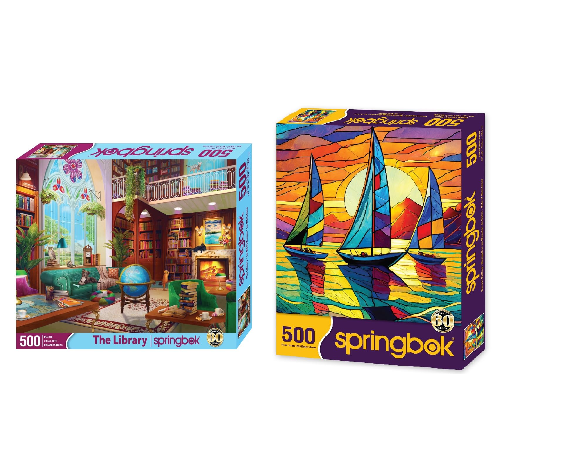 Amazon.com: Springbok 500 Piece Puzzles for Adults - Set of 2 Jigsaw ...