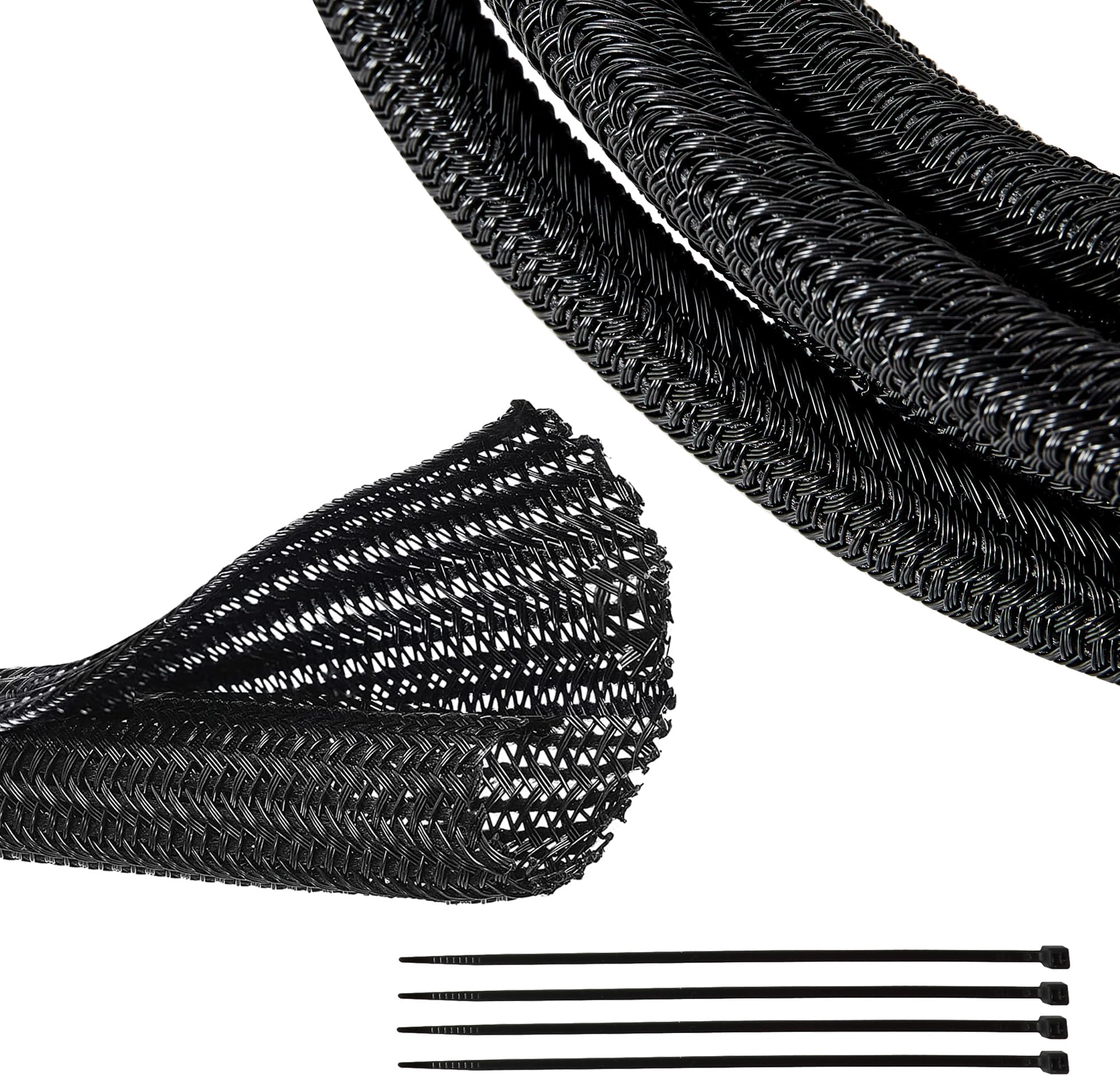 Amazon.com: RED WOLF Braided Wire Cable Sleeve Split Wiring Sleeving 10 ...