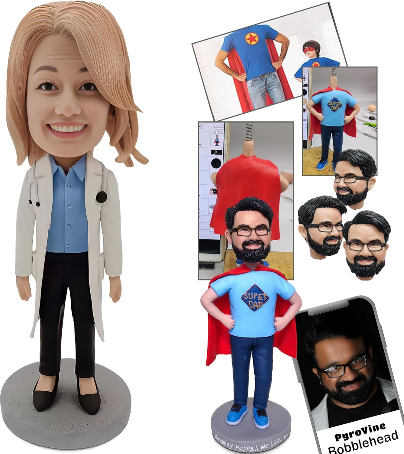 Amazon.com: PyroVine Custom Bobblehead - Doctor Bobblehead, Handmade ...