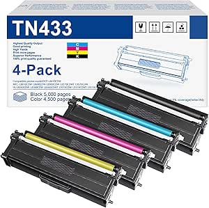 Amazon.com: TN433 Toner Cartridge Set 4-Pack Replacement for Brother TN433 TN431 TN-431 TN-433 ...