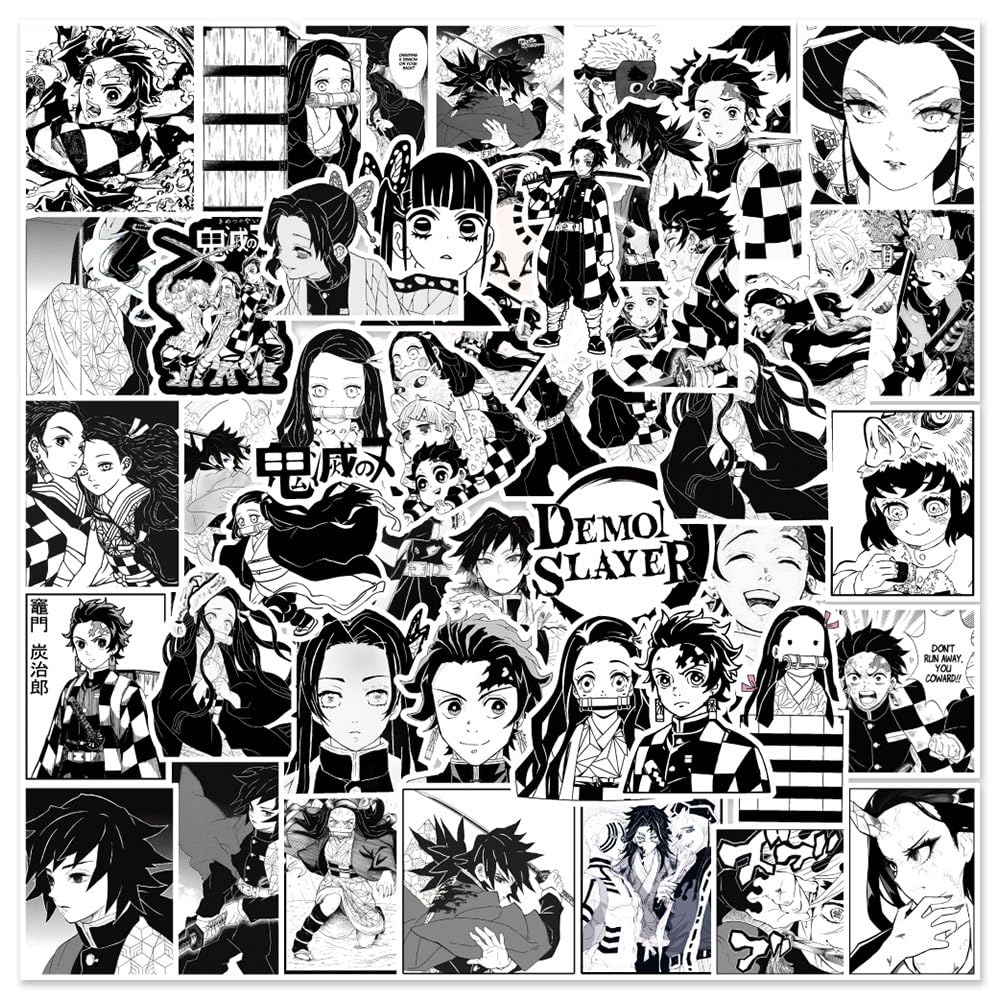 Amazon.com: 50Pcs Anime Demon Black and White Decals Popular Classic ...