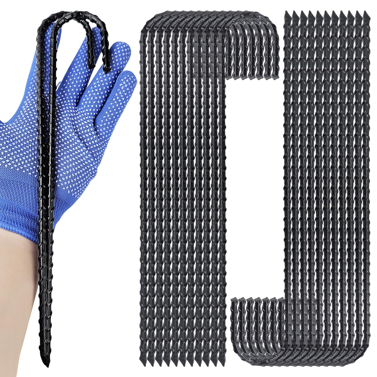 Snapklik.com : EISENSP 12 Inch J-Hook Rebar Stakes, HeavyDuty Anti-Rust ...