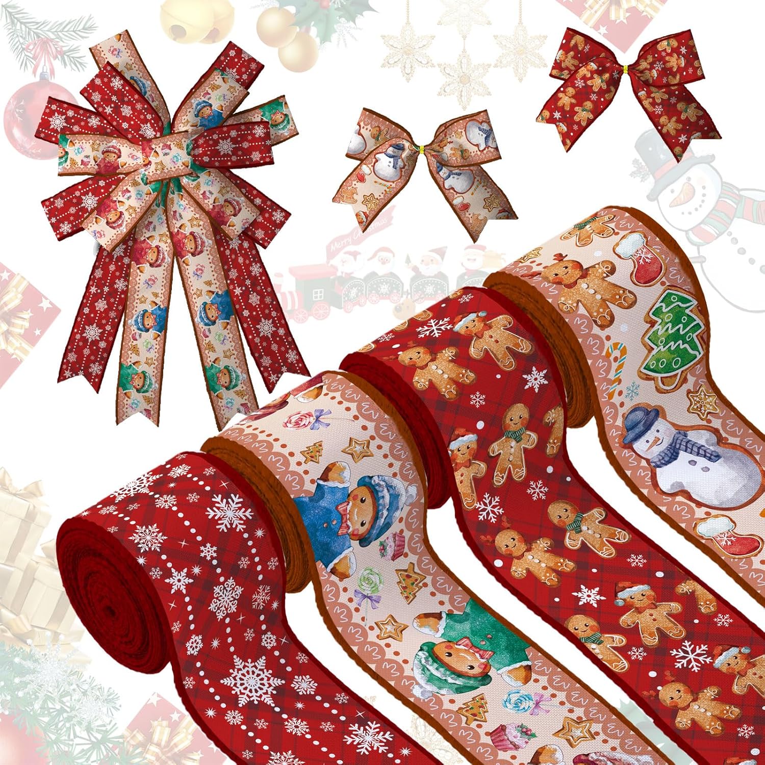 Amazon.com: ZAWE Winter Snowflake Gingerbread Man Snowman Red Christmas ...
