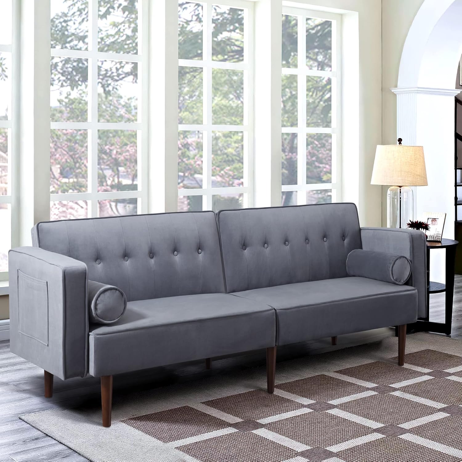 Amazon.com: NicBex Memory Foam Coach with Convertible Velvet, Tufted ...