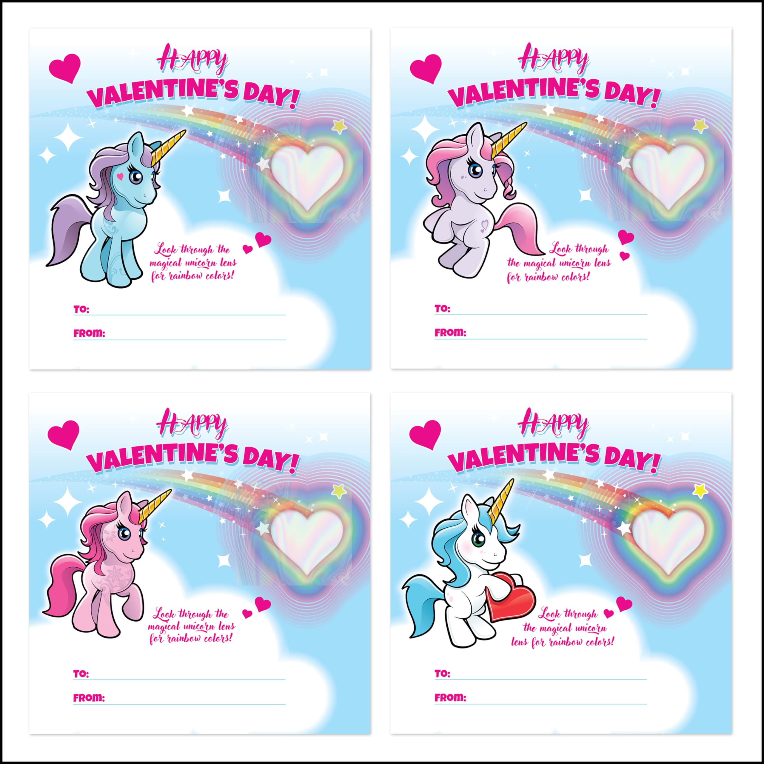 Snapklik.com : Kangaroo 28 Pack Rainbow Unicorn Valentines Day Cards ...