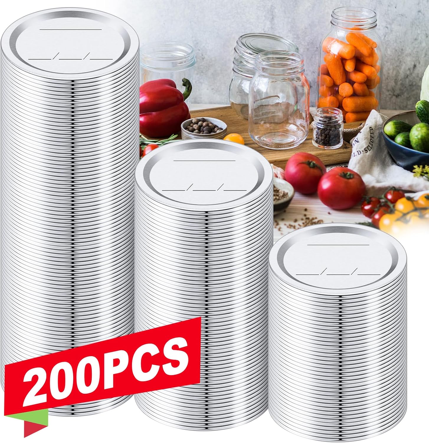 Amazon.com: 200 PCS Canning Lids Regular Mouth,2.76in Regular Mouth ...