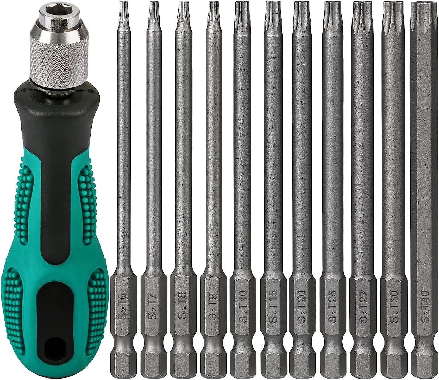 Funmo Torx Schraubendreher Set, 100mm T6-T40 Torx Magnetische Sternschraubenzieher Satz Torx Bit ...