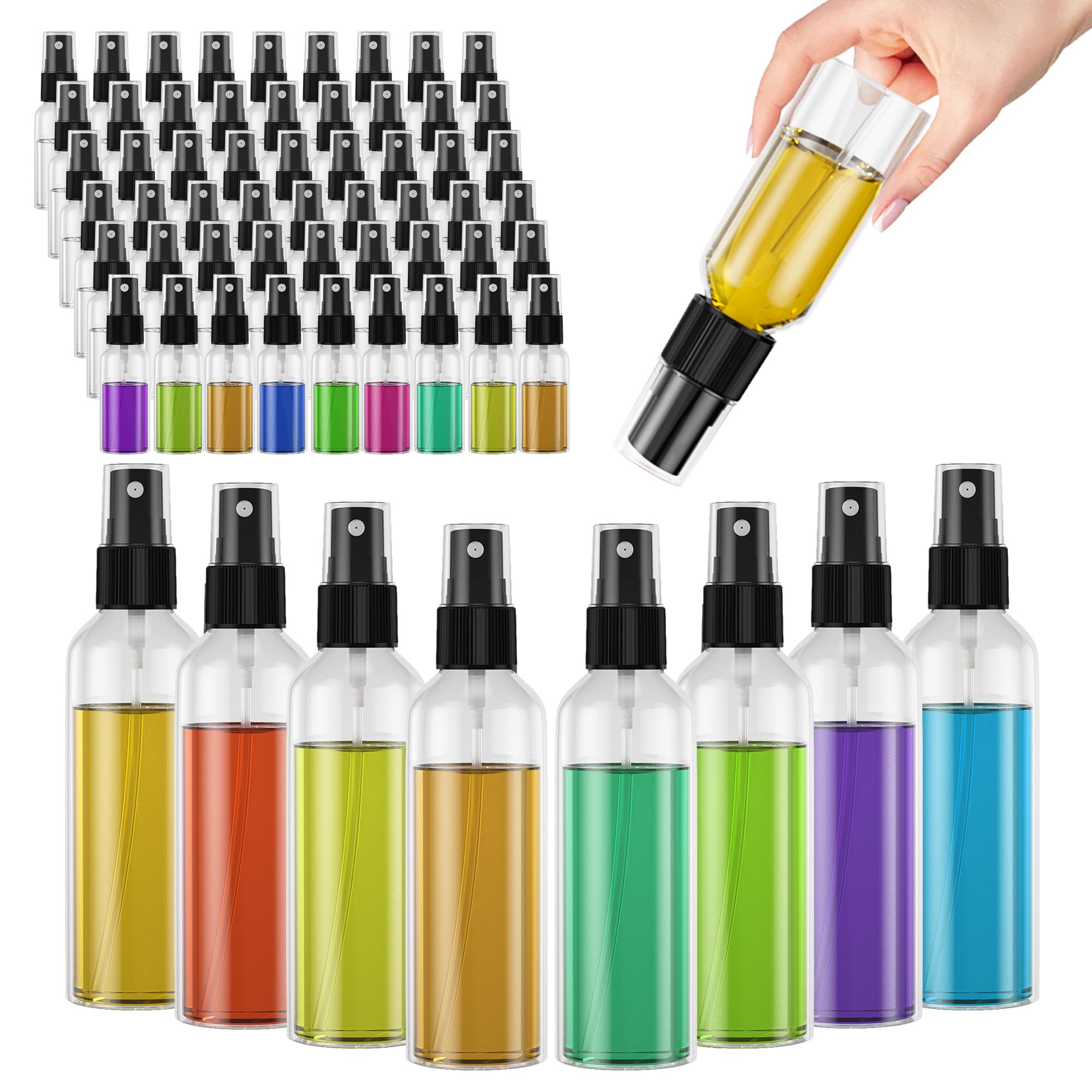 Amazon.com: EVANCENT 50Pack Travel Spray Bottles, 4oz/120ml Small Spray ...