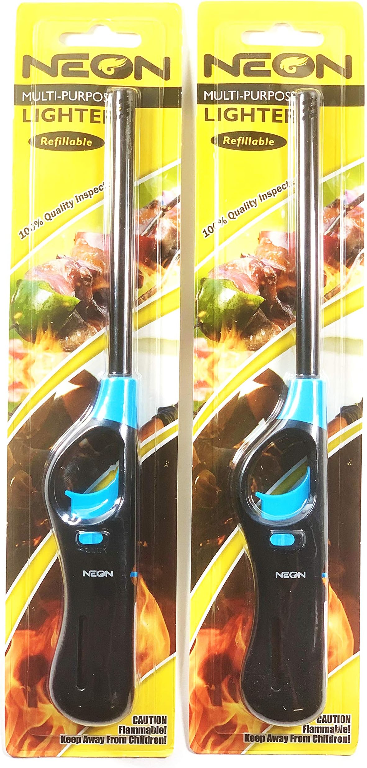 Amazon.com: N & T Neon Utility BBQ Stick Lighters 2 Pack : Health ...