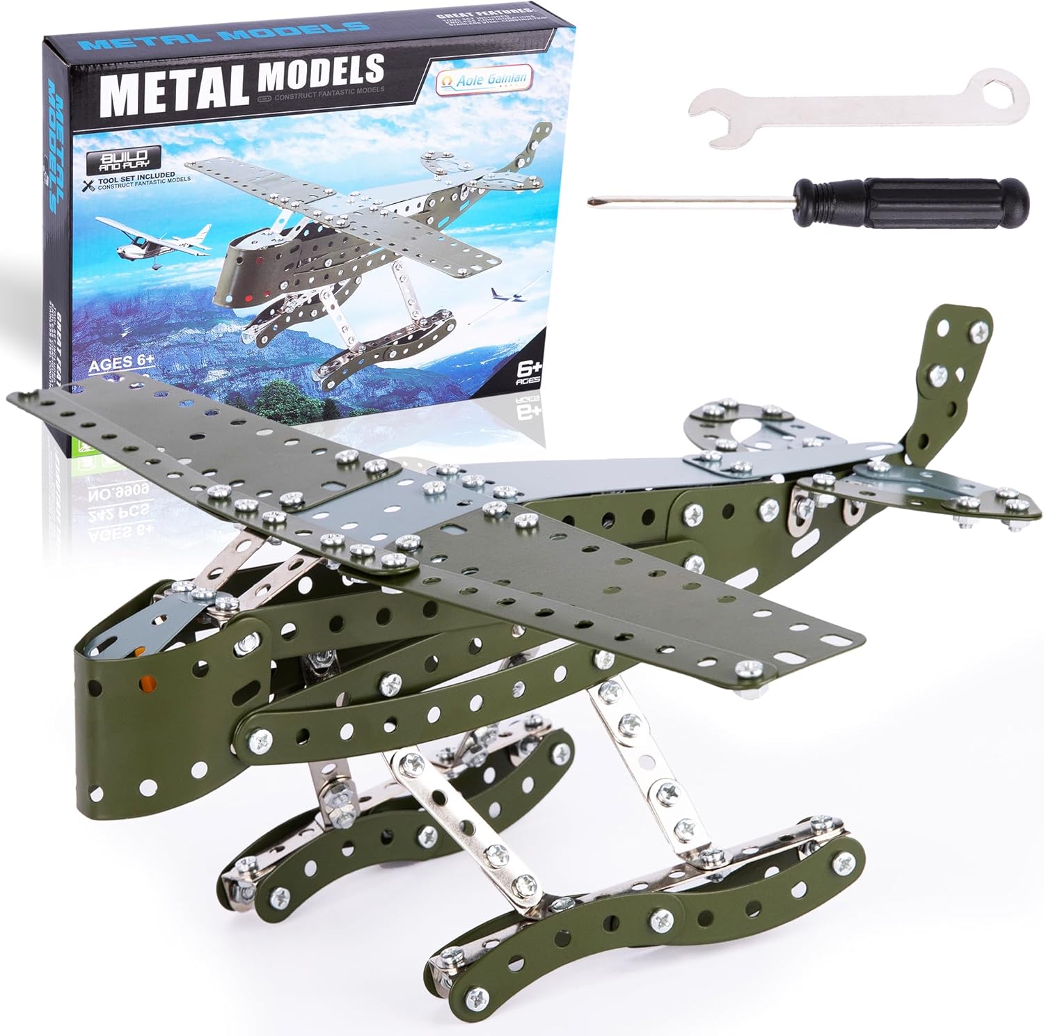 Amazon.com: ArtCreativity Metal Airplane Model Kit - 242 PC STEM ...