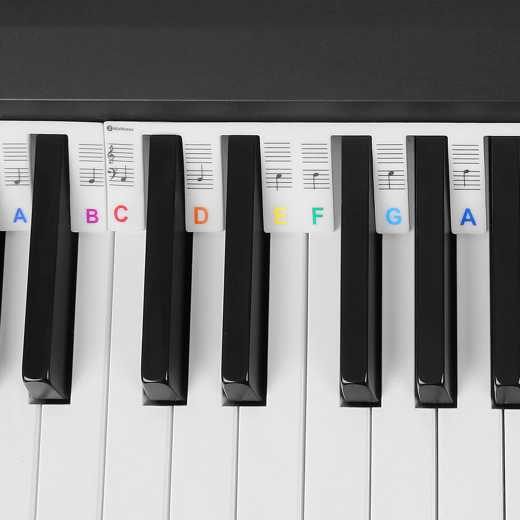 Snapklik.com : Piano Note Stickers, Silicone, Classic, Black, 88-Key ...