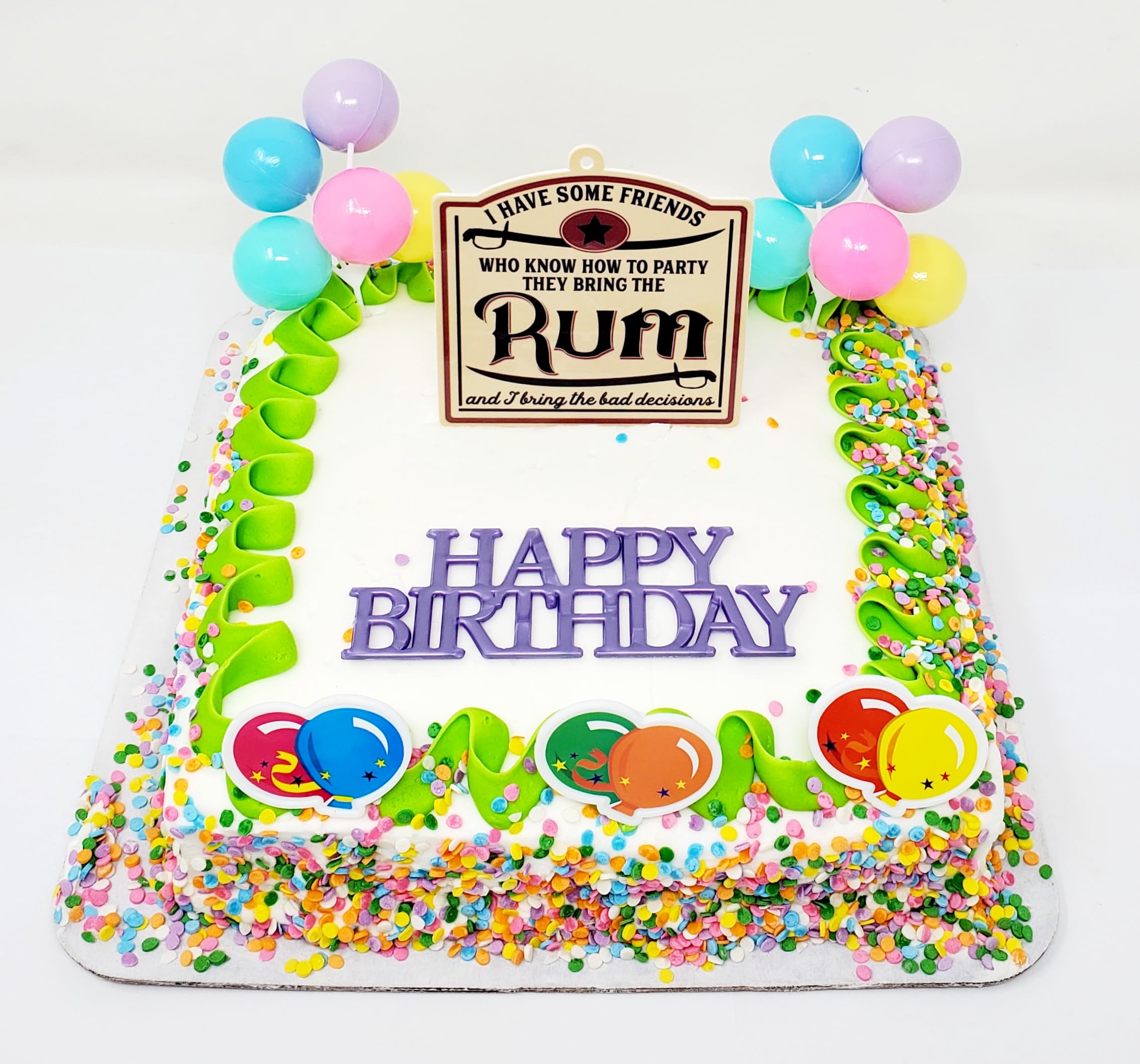 Amazon.com: Rum Birthday Cake Topper Set - I Have Some Friends Who Know ...