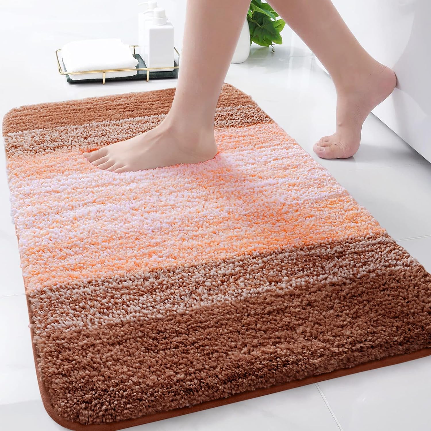 Amazon.com: Arotive Microfiber Bathroom Rugs, Shaggy Soft and Absorbent ...