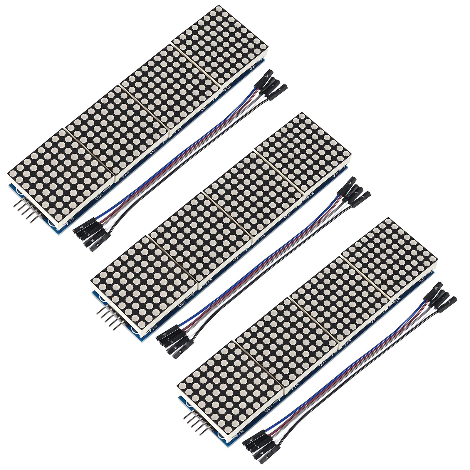 Snapklik.com : MELIFE 3pcs MAX7219 Dot Matrix Module 32x8 4 In 1 LED Display Modules For ...