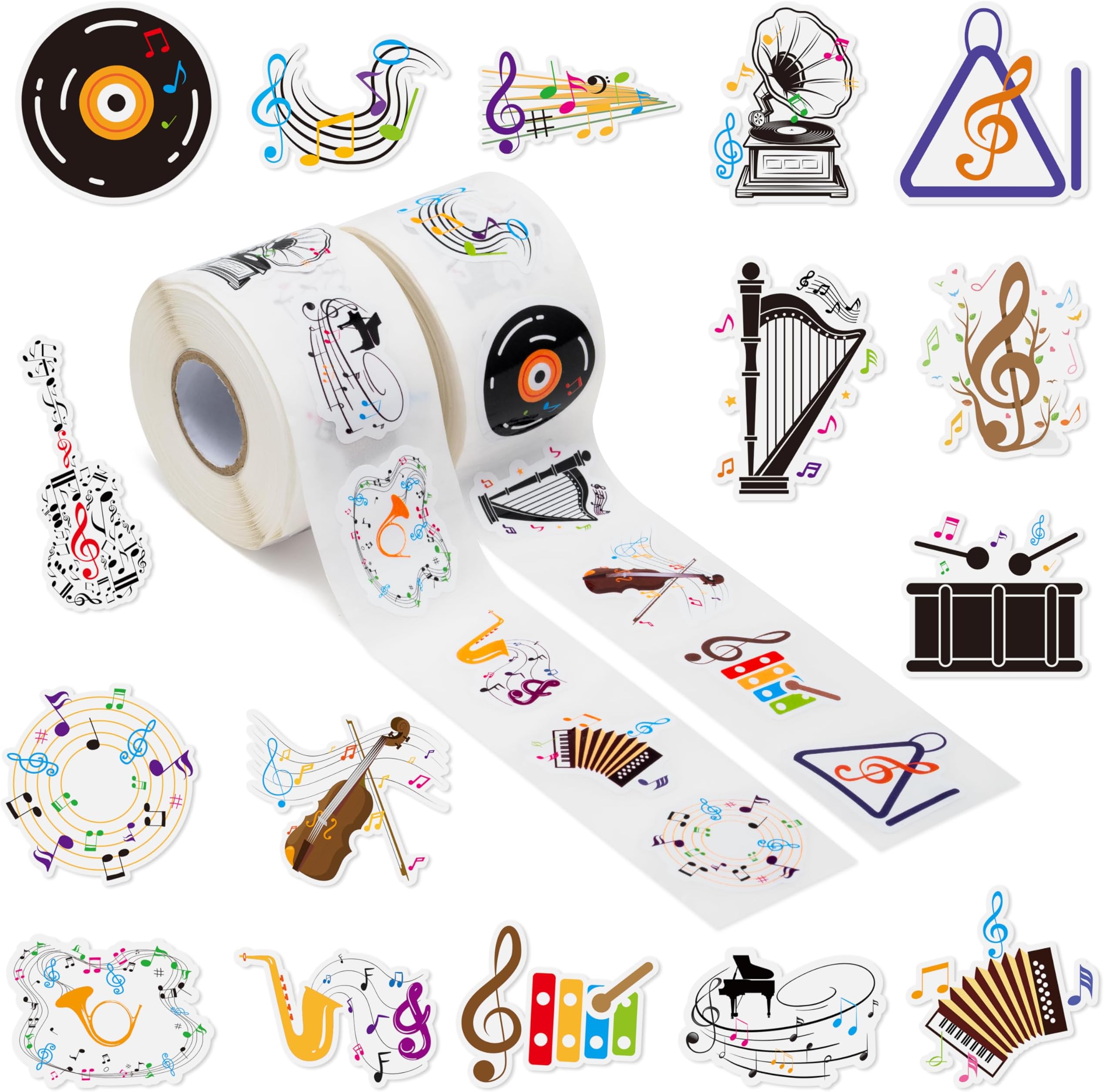 Amazon.com: Musical Instrument Stickers - 50 Pcs Cartoon Lovely PVC ...