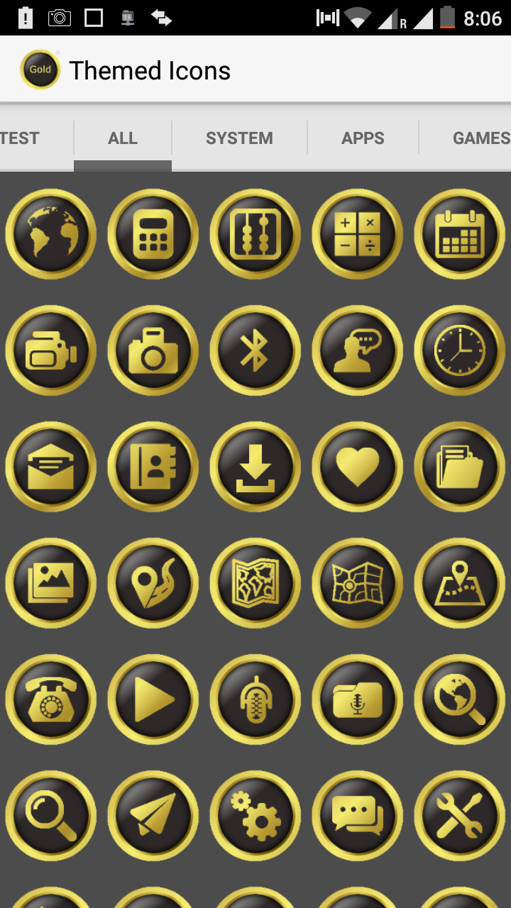 Apex/Nova/Holo/ADW Gold Icon Pack - App on Amazon Appstore