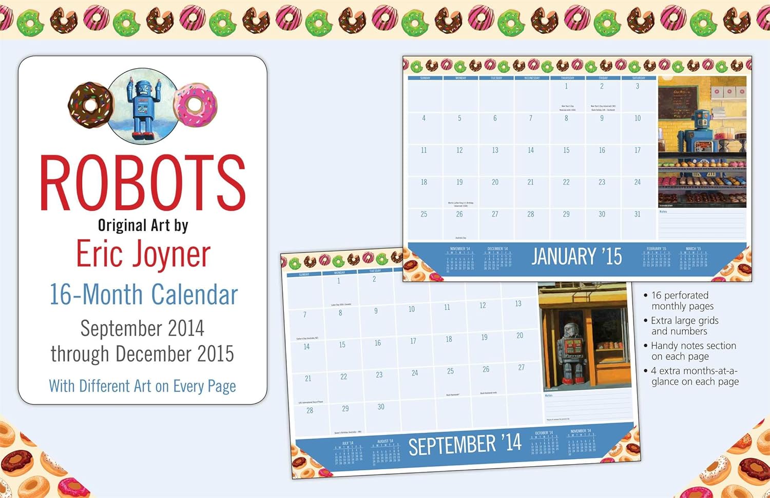 Eric Joyner Robots 2014-15 16-Month Desk Pad Calendar: Joyner, Eric ...