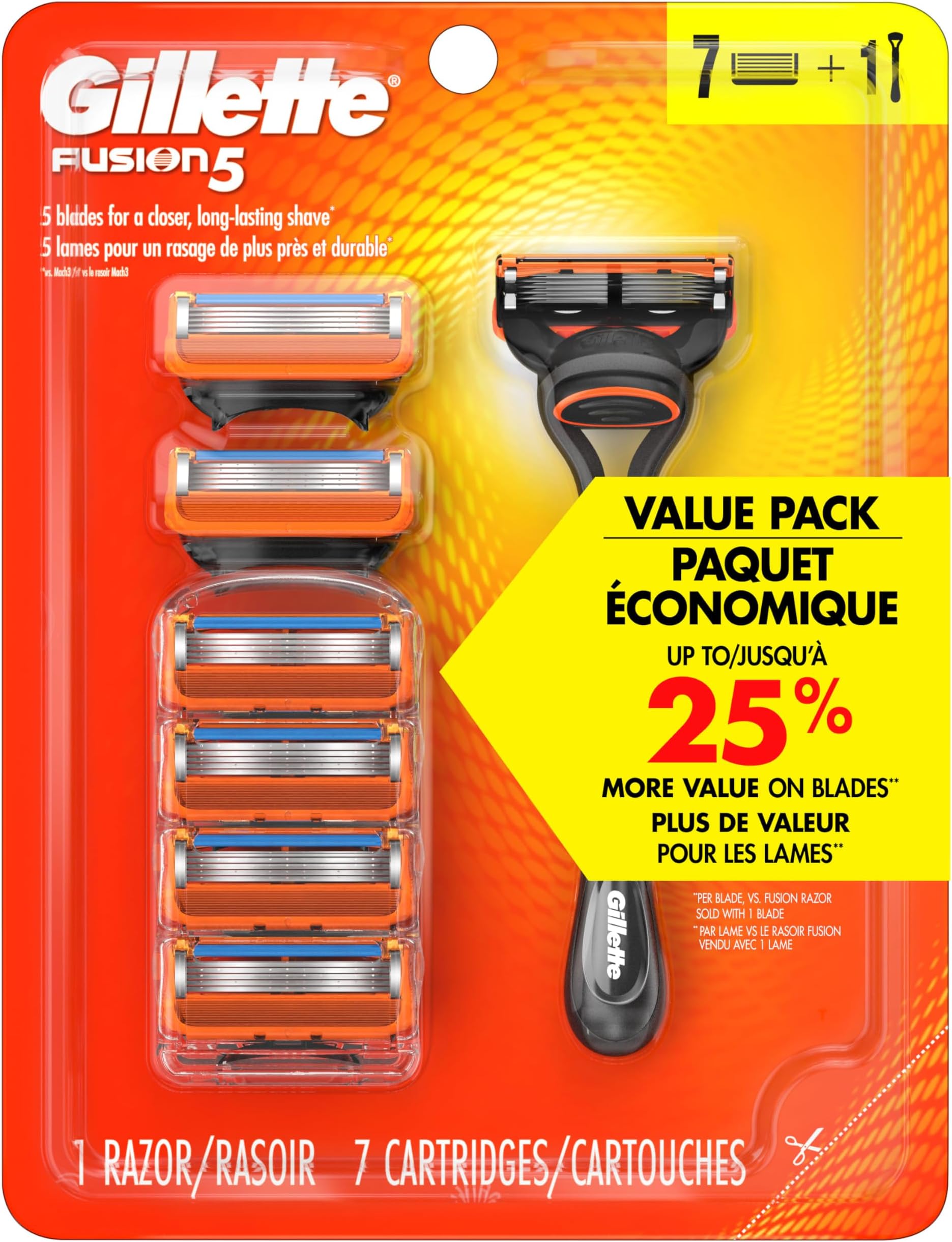 Amazon.com: Gillette Fusion5 Razor for Men, Handle + 2 Razor Blade ...