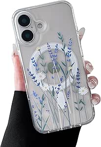 Amazon.com: ZTOFERA for iPhone 16 Magnetic Case Compatible with Magsafe,Aesthetic Floral Pattern ...