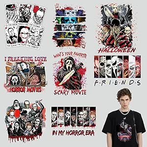 Amazon.com: 9 Sheets Halloween Iron on Transfers, Horror Clown Ghost ...