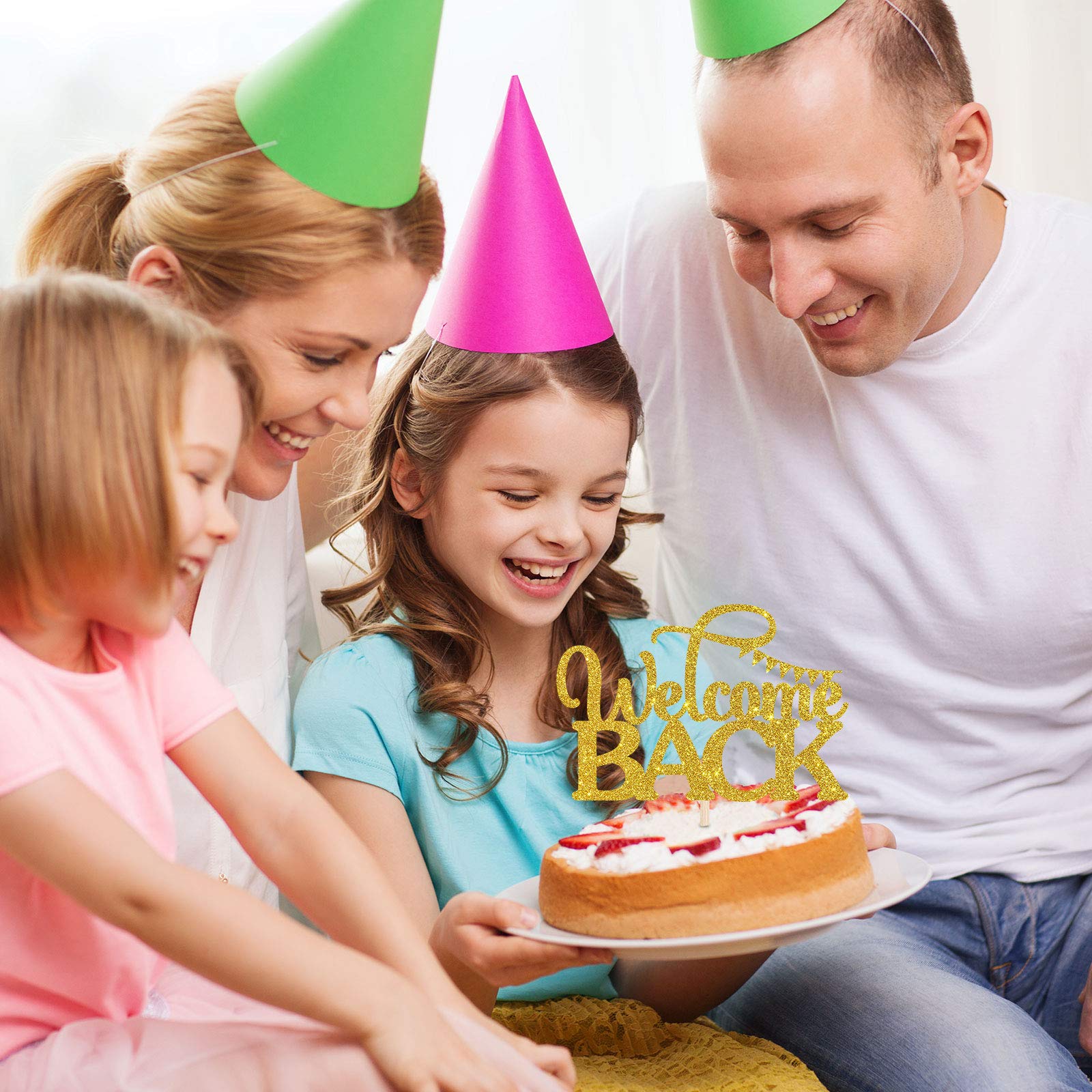 Snapklik.com : INNORU Gold Glitter Welcome Back Cake Topper For Welcome ...