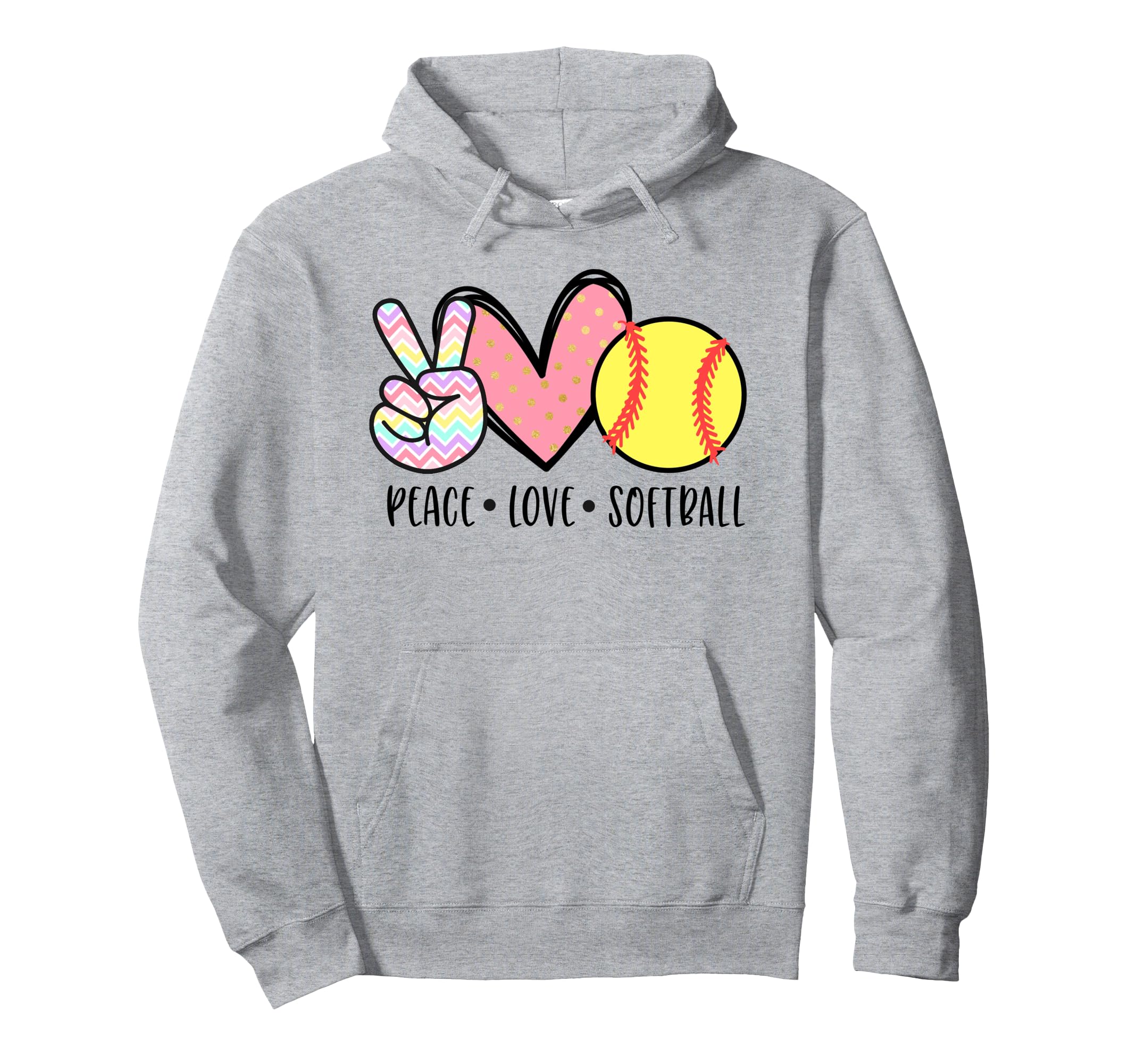 Amazon.com: Peace Love Softball Mom Cute Pastel Women Teen Little Girls ...