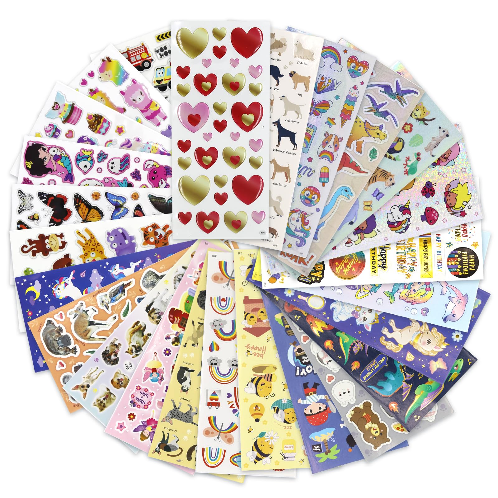Amazon.com: VKPI 500+ Pieces Mix Kids Stickers with Common, Holographic ...