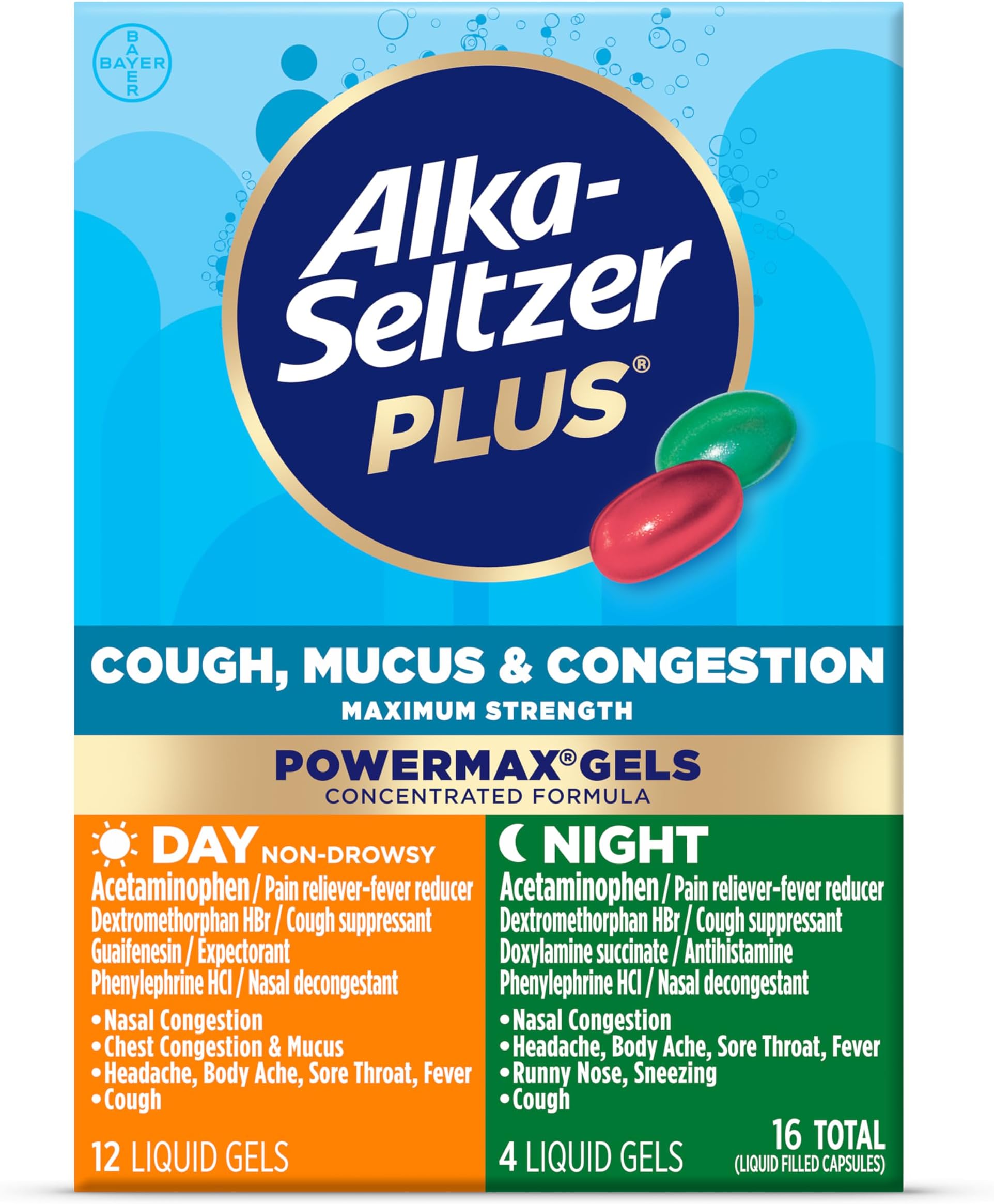 Amazon.com: Alka-seltzer Plus Cold & Flu, Power Max Cold and Flu ...