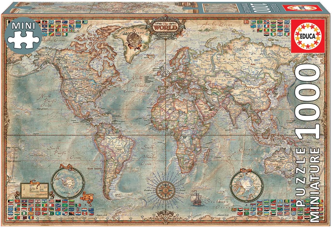 Educa - 1000 piece puzzle Miniature for adults | The World, Political ...