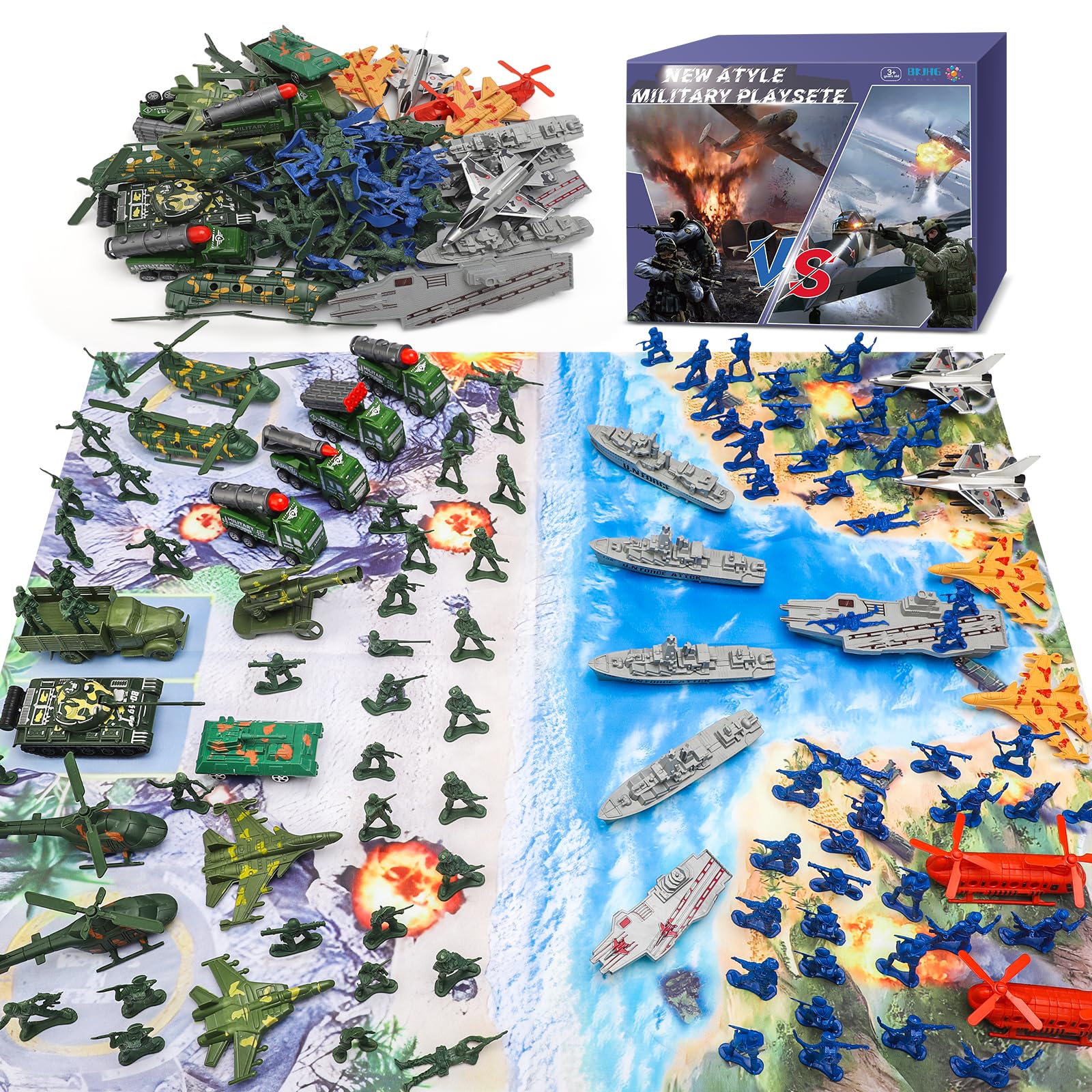 Army Men Playset - Large Set Including Army Men Action Figures, Battle ...