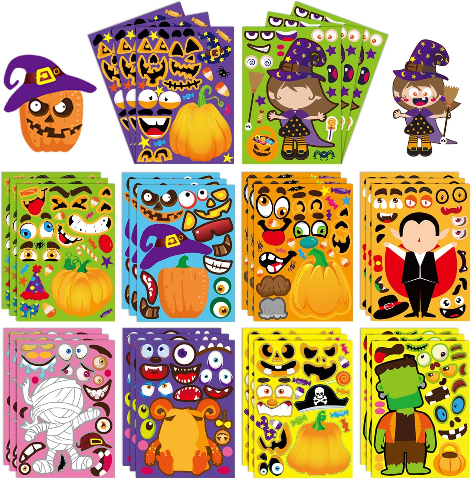 Amazon.com: Halloween Stickers - Make Your Own Halloween Stickers 32PCS ...