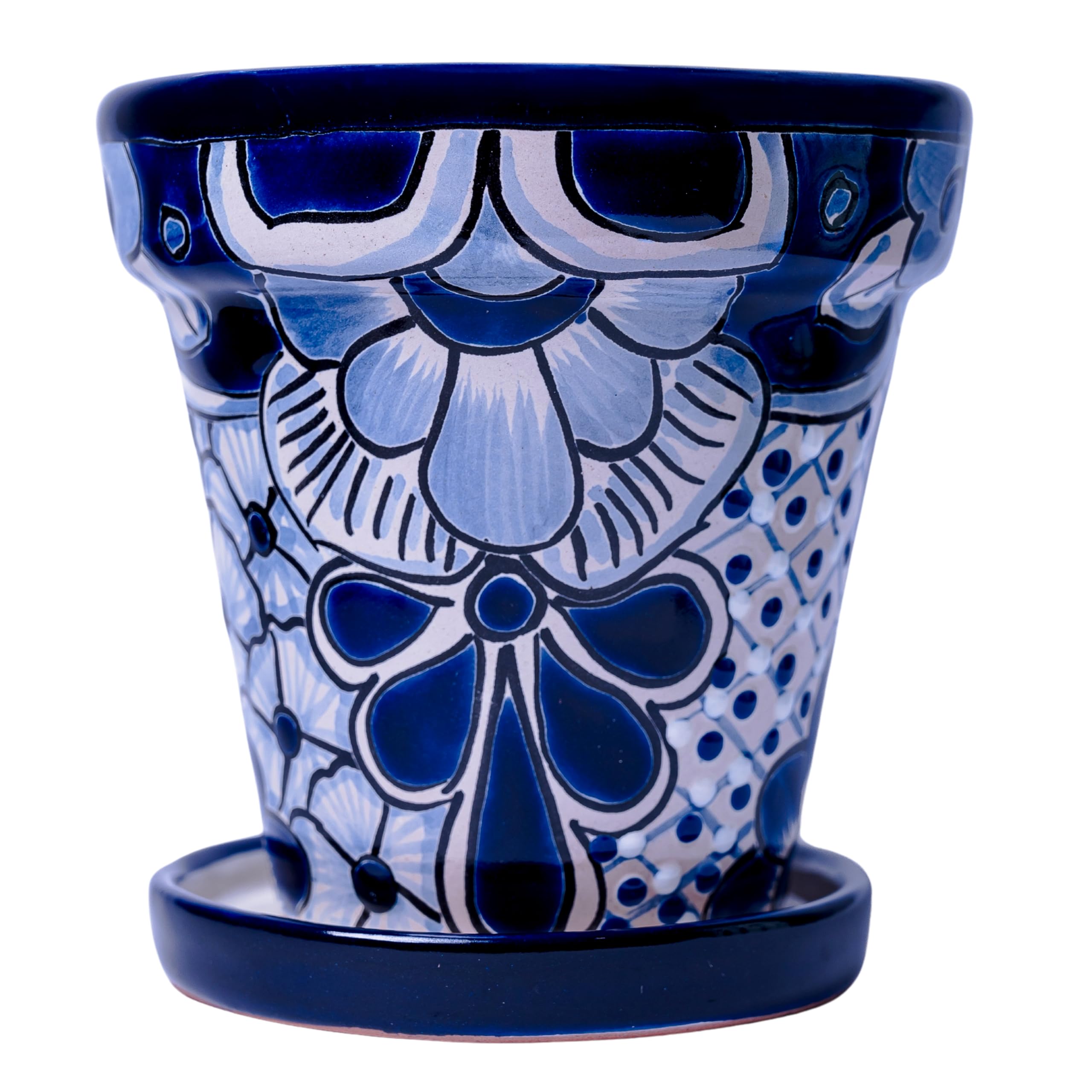 Amazon.com: ELTRICOLOR Mexican Pottery Planters with Saucer - Talavera ...