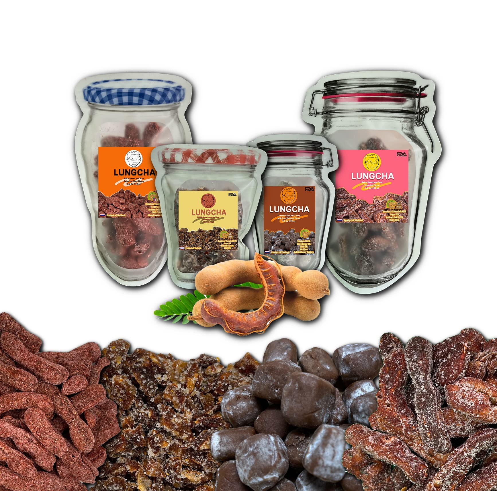 Amazon.com: LUNGCHA Seedless Real Dried Tamarind from Thailand SET OF 4 ...