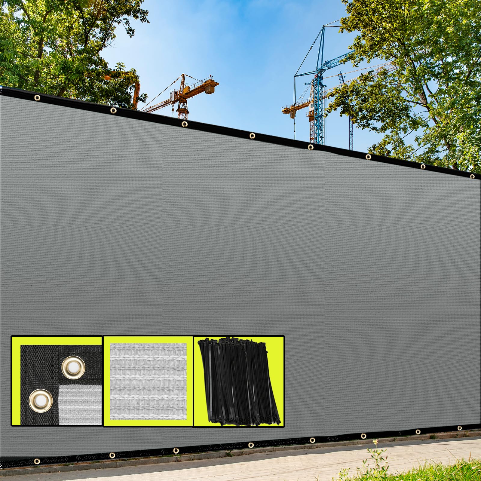 Amazon.com : KAMEA KENNA 8' x 50' Gray Fence Privacy Screen Windscreen ...