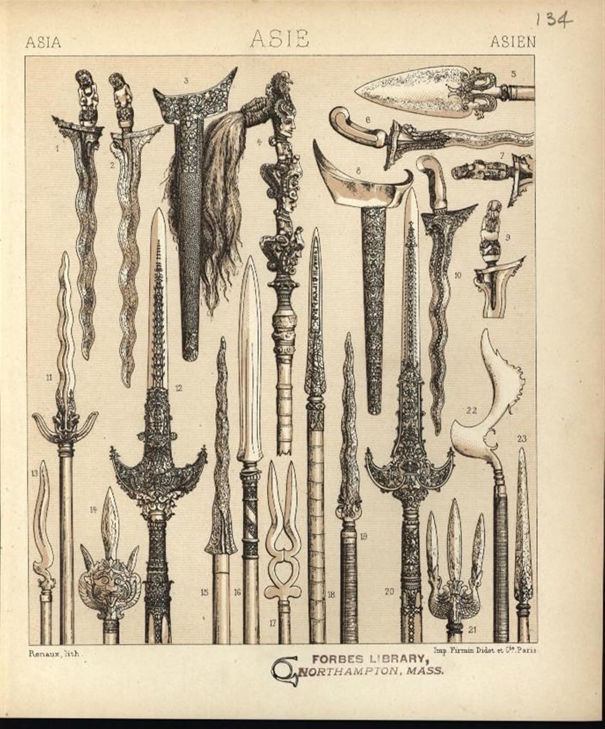 Amazon.com: Asia Decorative Ceremonial Weapons Spears c.1888 antique ...