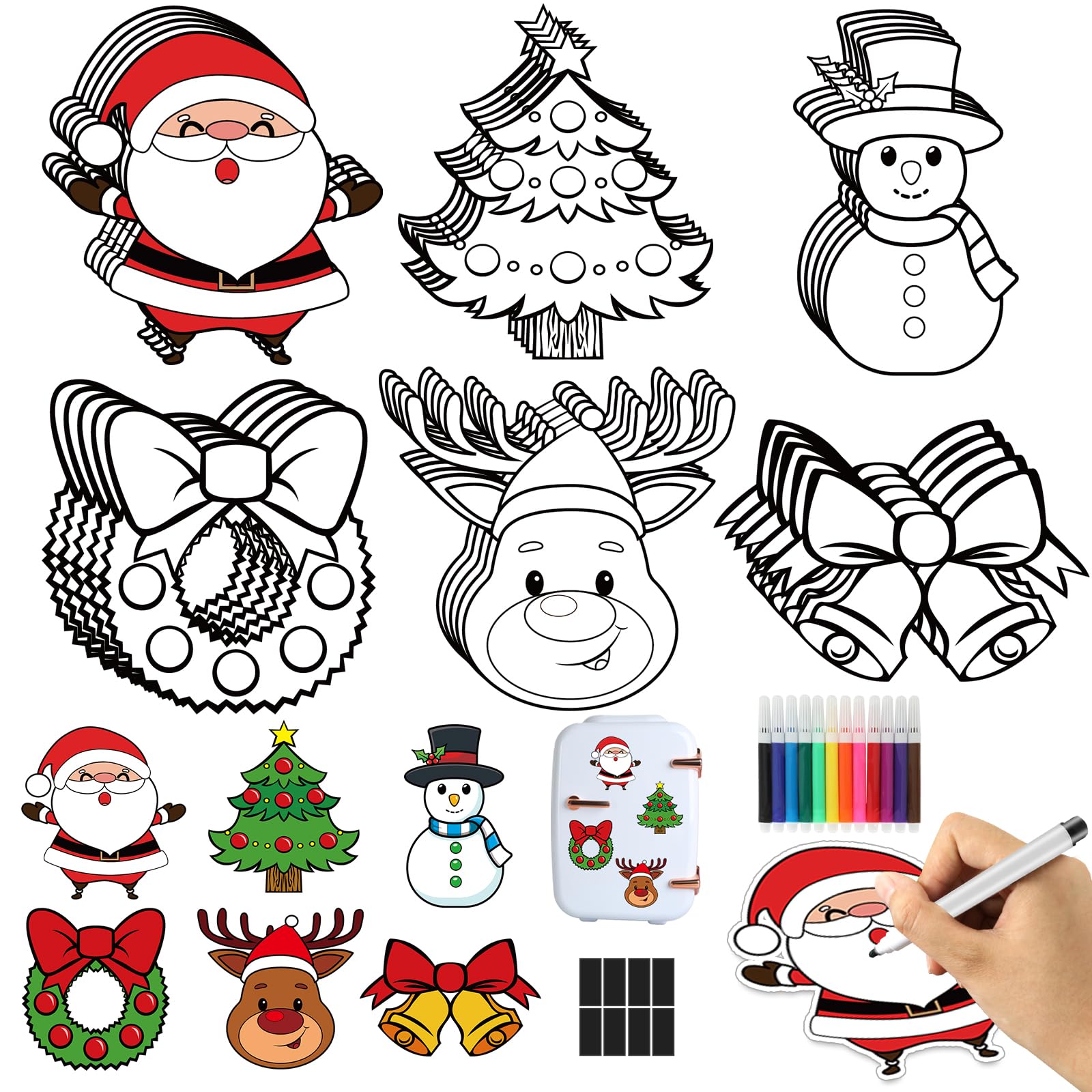Amazon.com: 30 Sets Christmas Coloring Arts Crafts Kits for Kids ...