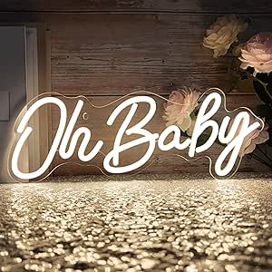 Oh Baby Neon Sign for Backdrop Wall Decor, Dimmable LED Neon Light for ...