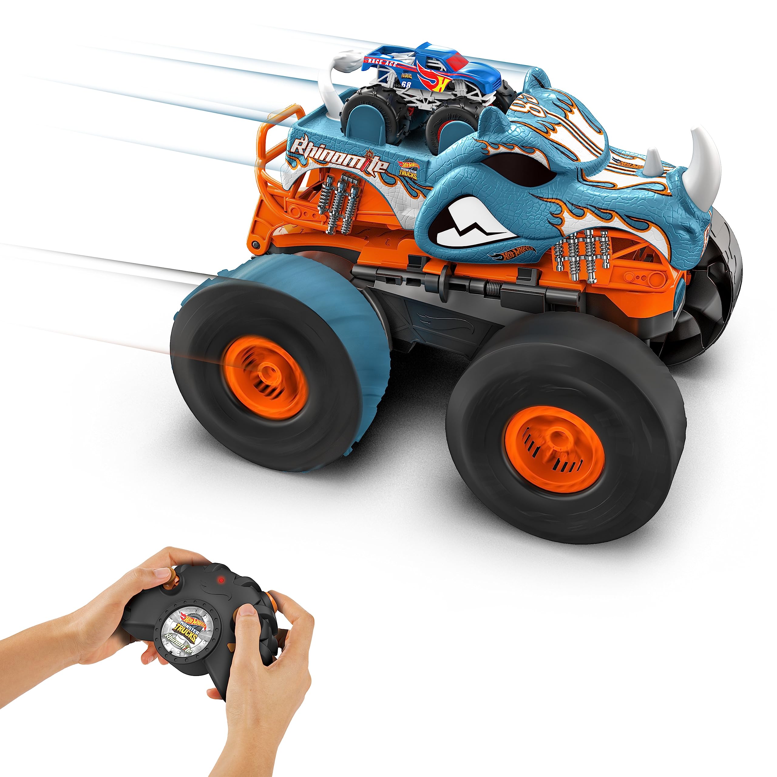 Buy Hot Wheels Monster Trucks HW Transforming Rhinomite RC in 1:12 ...