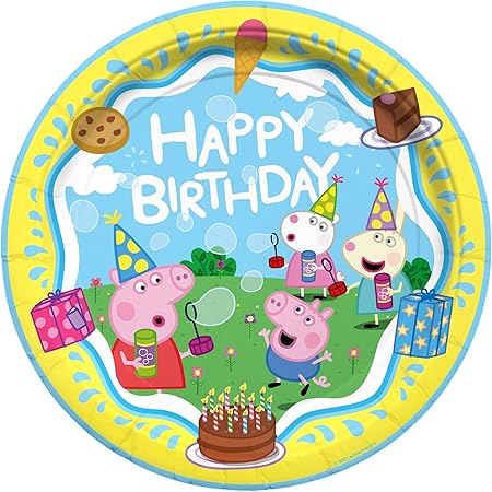 Amazon.com: Treasures Gifted Peppa Pig Dinner Plates 8ct - 9 Inch Peppa ...