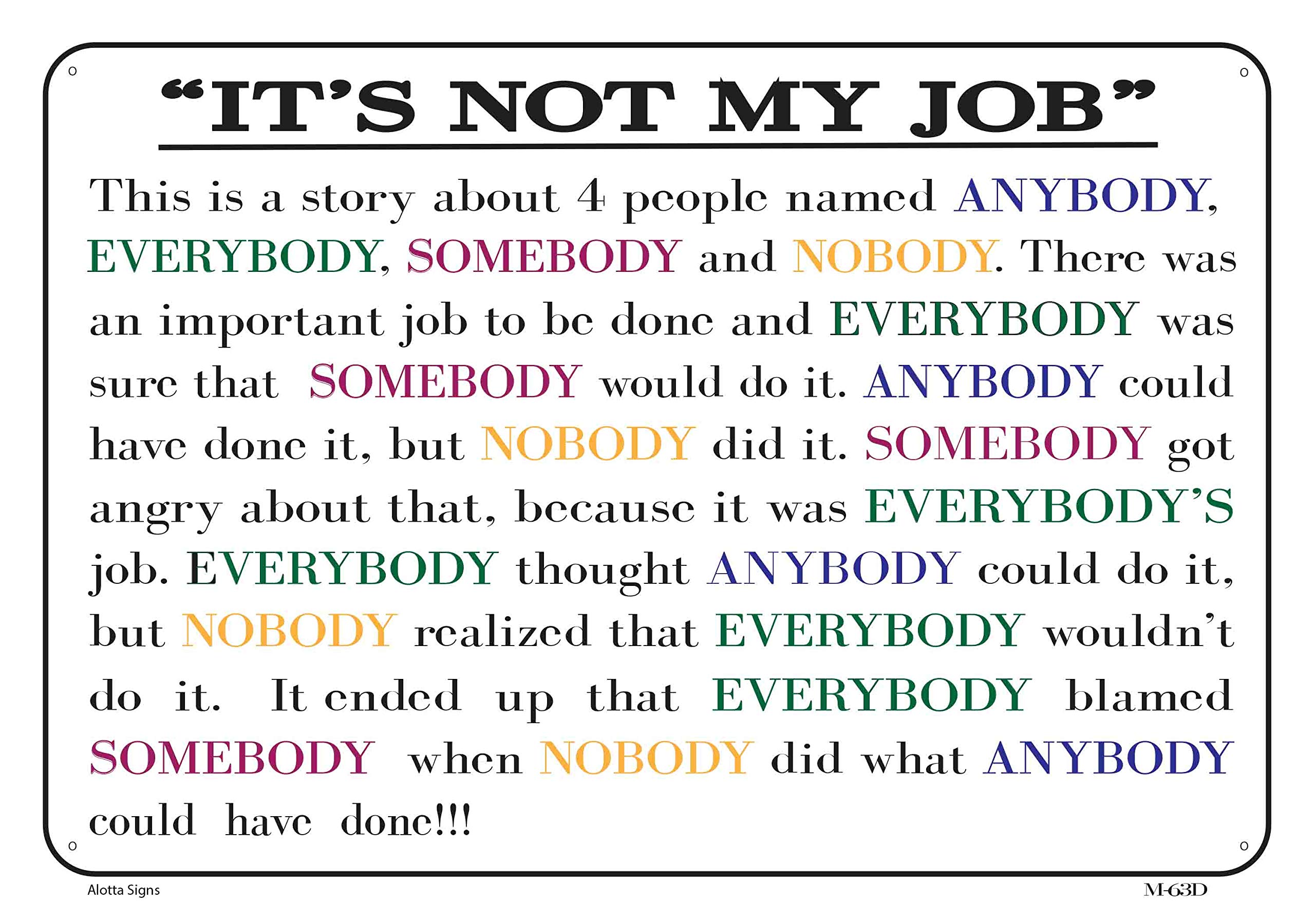 Amazon.com: It's NOT My Job Sign - Novelty Laughing Funny Office Home ...