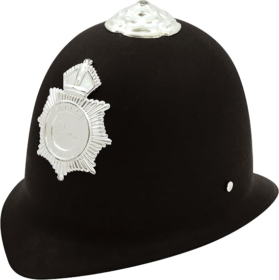 labreeze Adults Police Helmet Hat Black Hard Plastic Policeman Cop ...