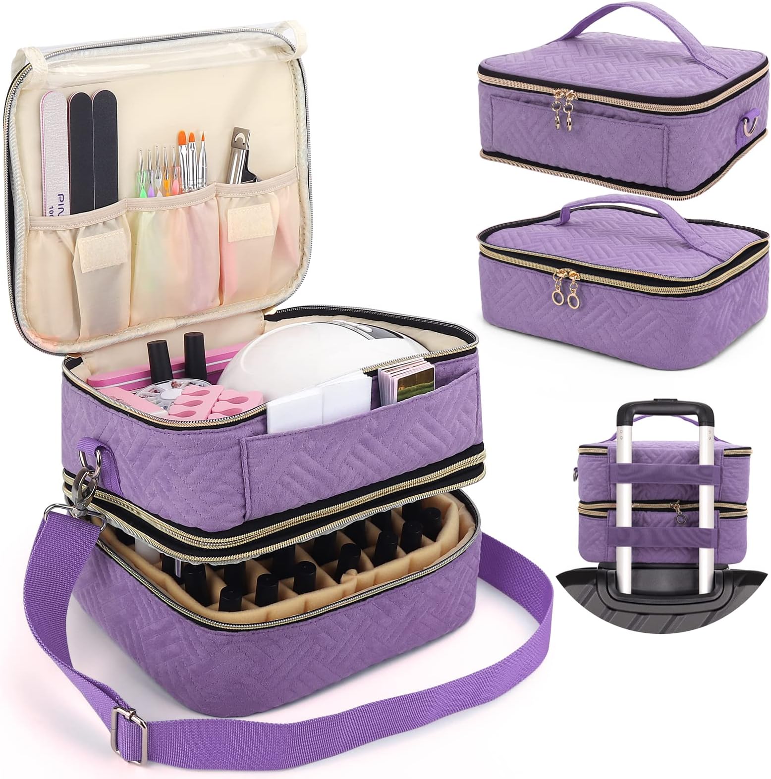 Amazon.com : FCQQYWZ Nail polish Case, Nail Polish Organizer Bag and ...