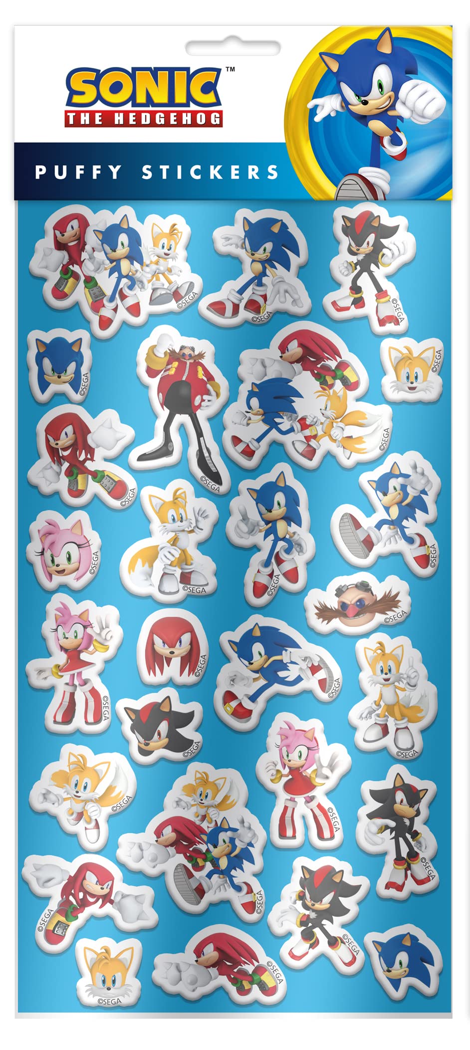 Sonic Stickers Sheet | Sonic The Hedgehog | 27 Puffy Stickers | Party ...