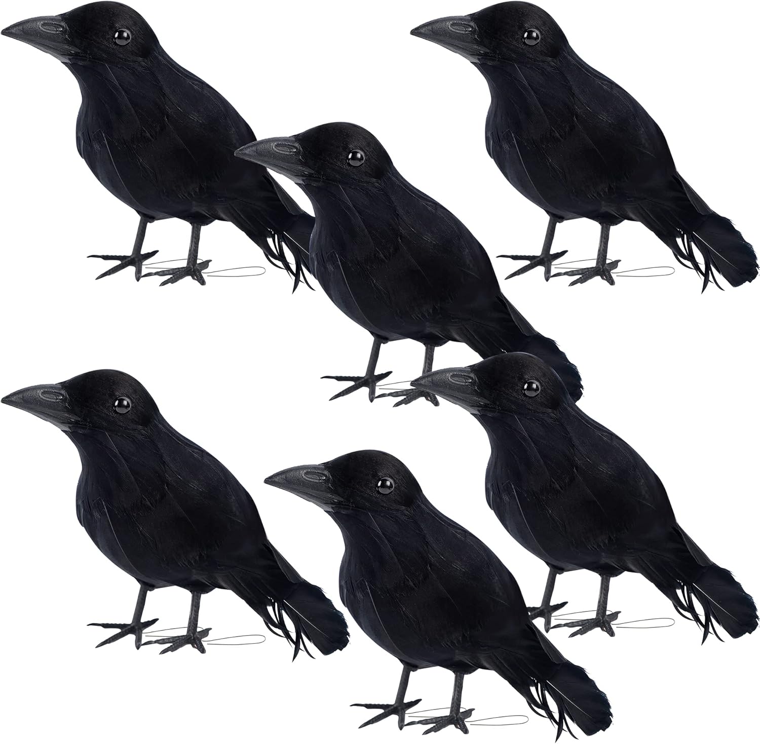 Amazon.com: DR.DUDU Halloween Crow Decorations 6 Pack, Lifesize ...