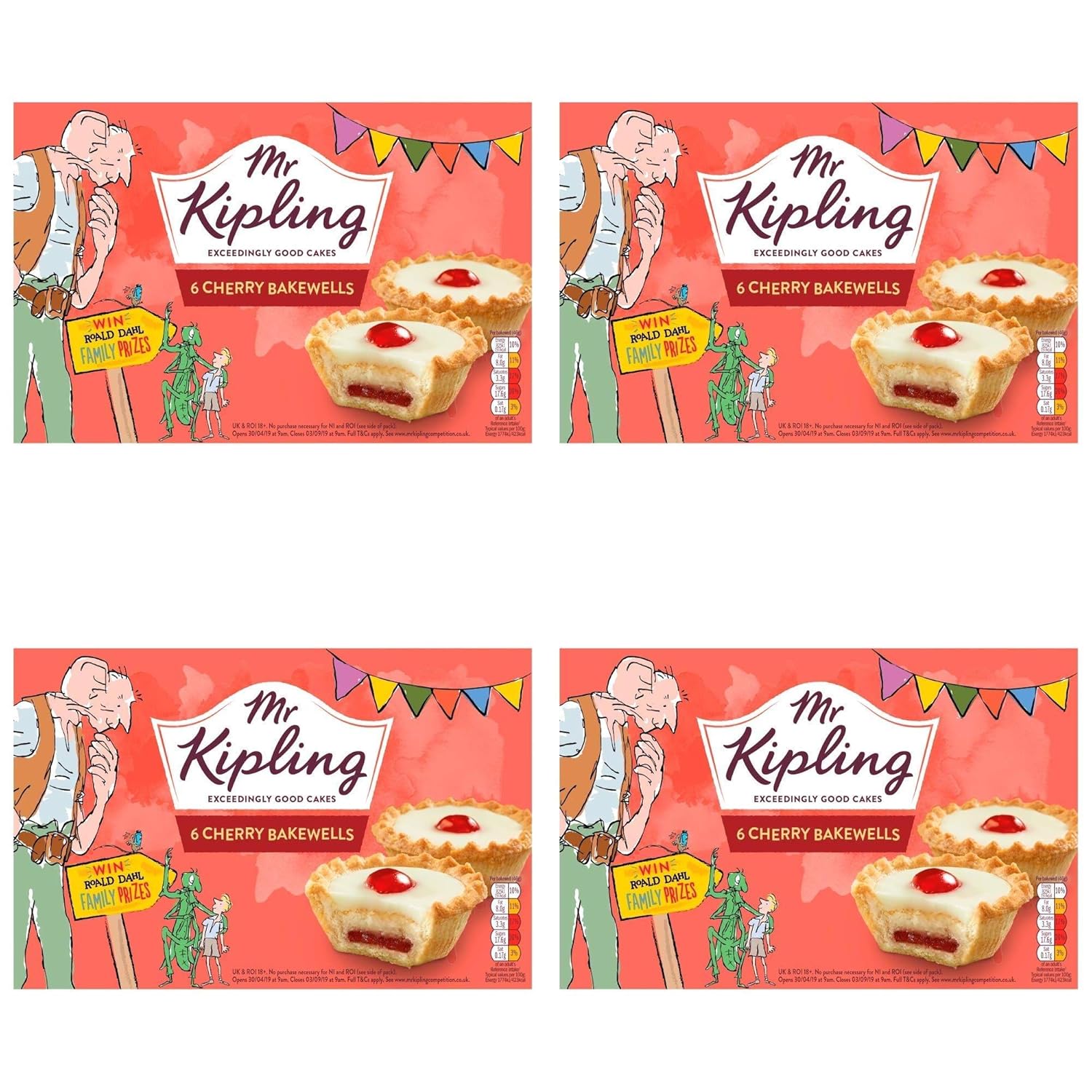 Amazon.com: Mr Kipling Cakes - Cherry Bakewells - 6 Pack-SET OF 4