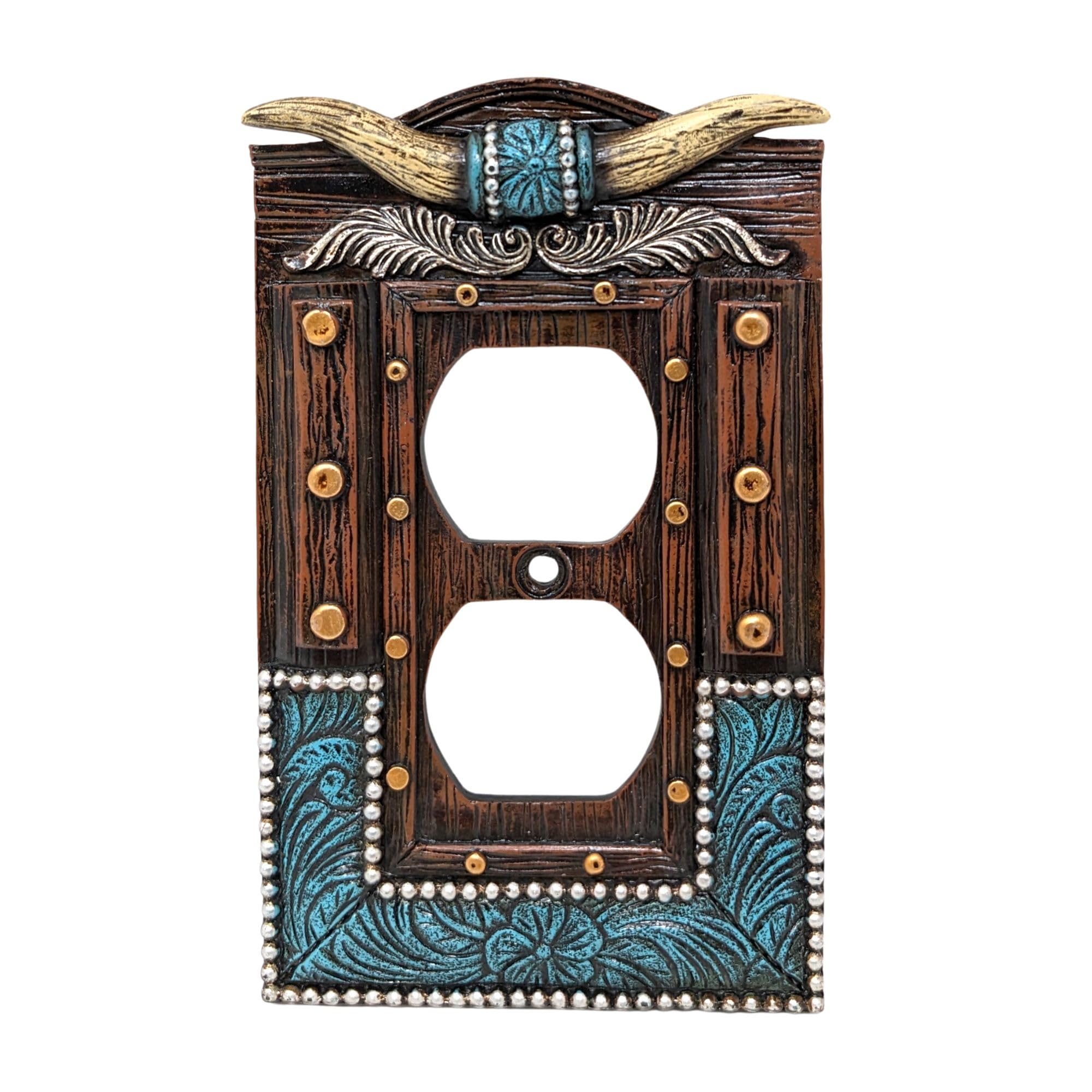 BestGiftEver American Western Home Decor Outlet Cover - Faux Horns and ...