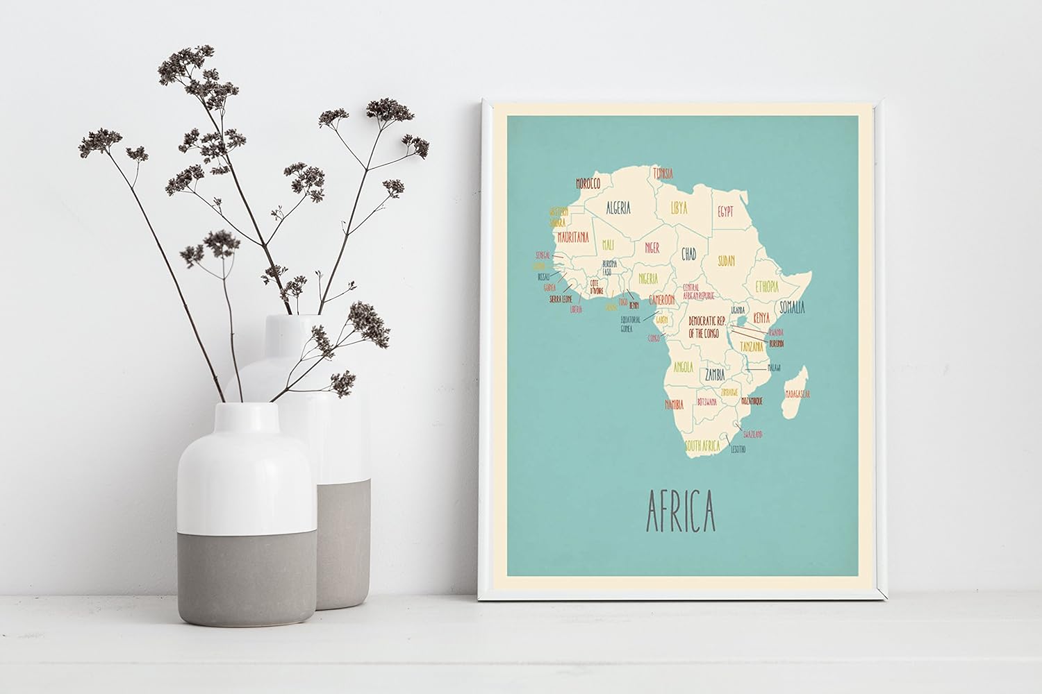 Detailed Africa Wall Map Poster - Modern Africa Nepal | Ubuy