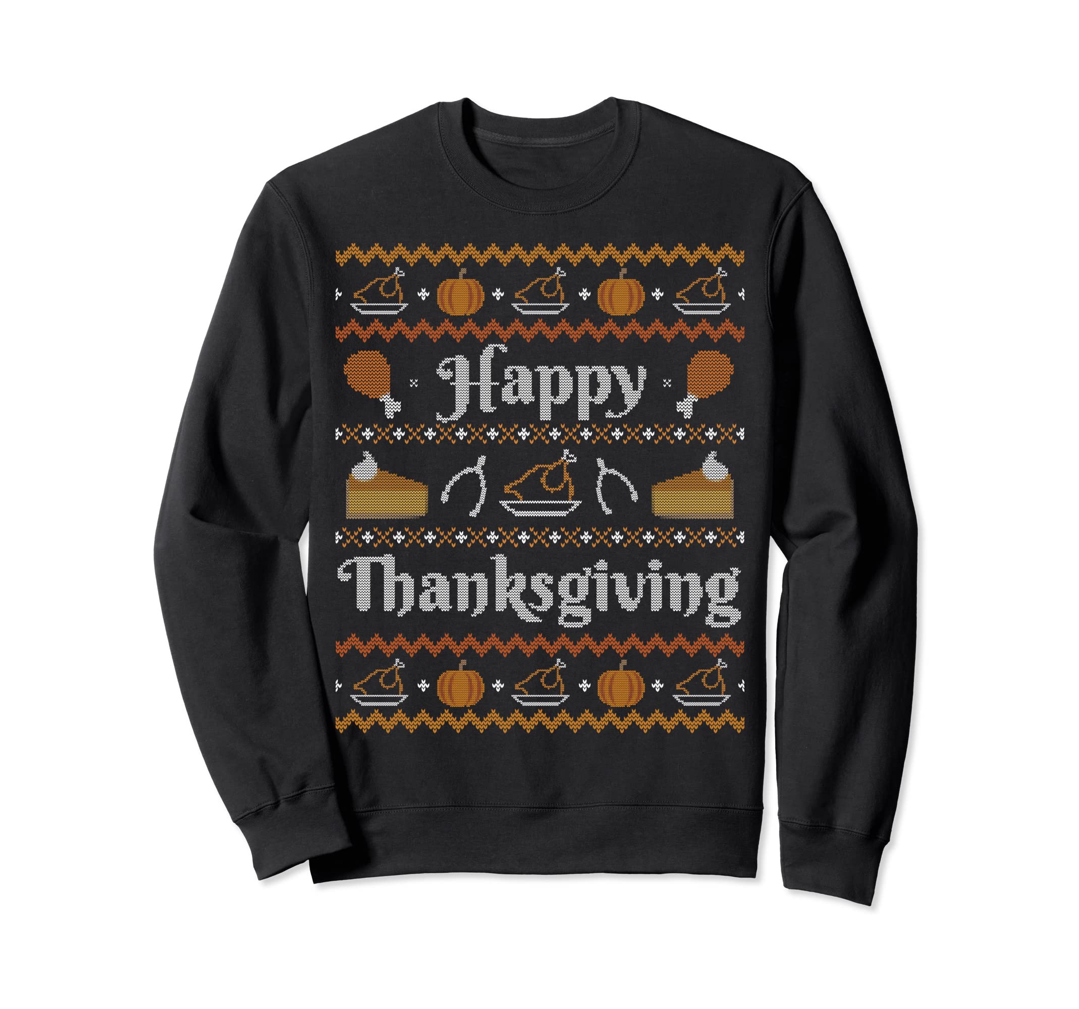 Amazon.com: Happy Thanksgiving Ugly Sweater Style Happy Holiday Funny ...